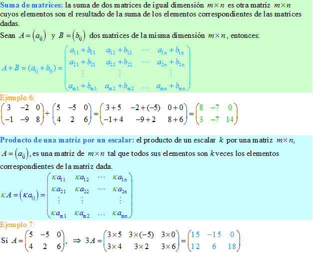 OPERACIONES CON MATRICES